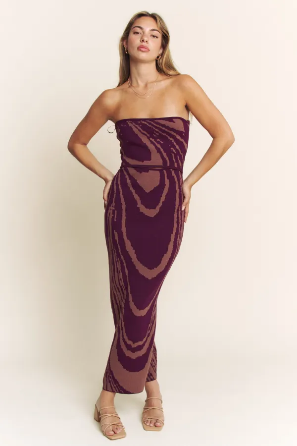 wholesale clothing swirl sweater tube dress with divided front hersmine